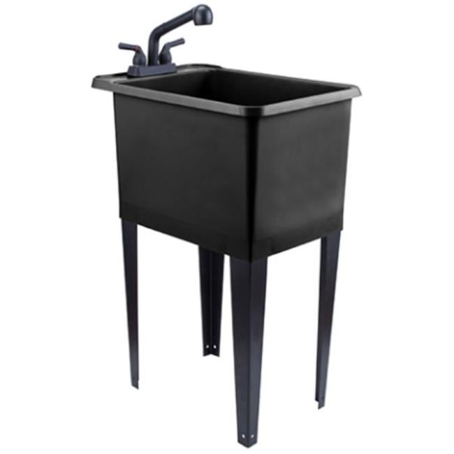 16 gal Utility Space Tub Narrow Utility Sink Kit, Black - Walmart.com