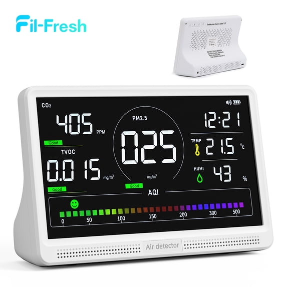Fil-fresh 16 in 1 Air Quality Monitor Indoor 7" Display 9 AQI+7 AQI ...