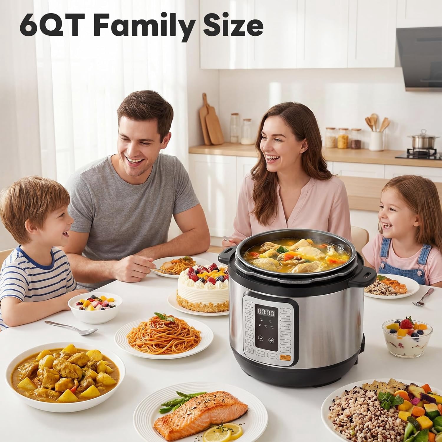 16-in-1 Electric Pressure Cooker 6QT Programmable Multi Cooker with ...