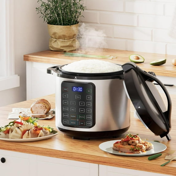 16-in-1 Electric Pressure Cooker 8 QT Stainless Steel Multi Cooker ...
