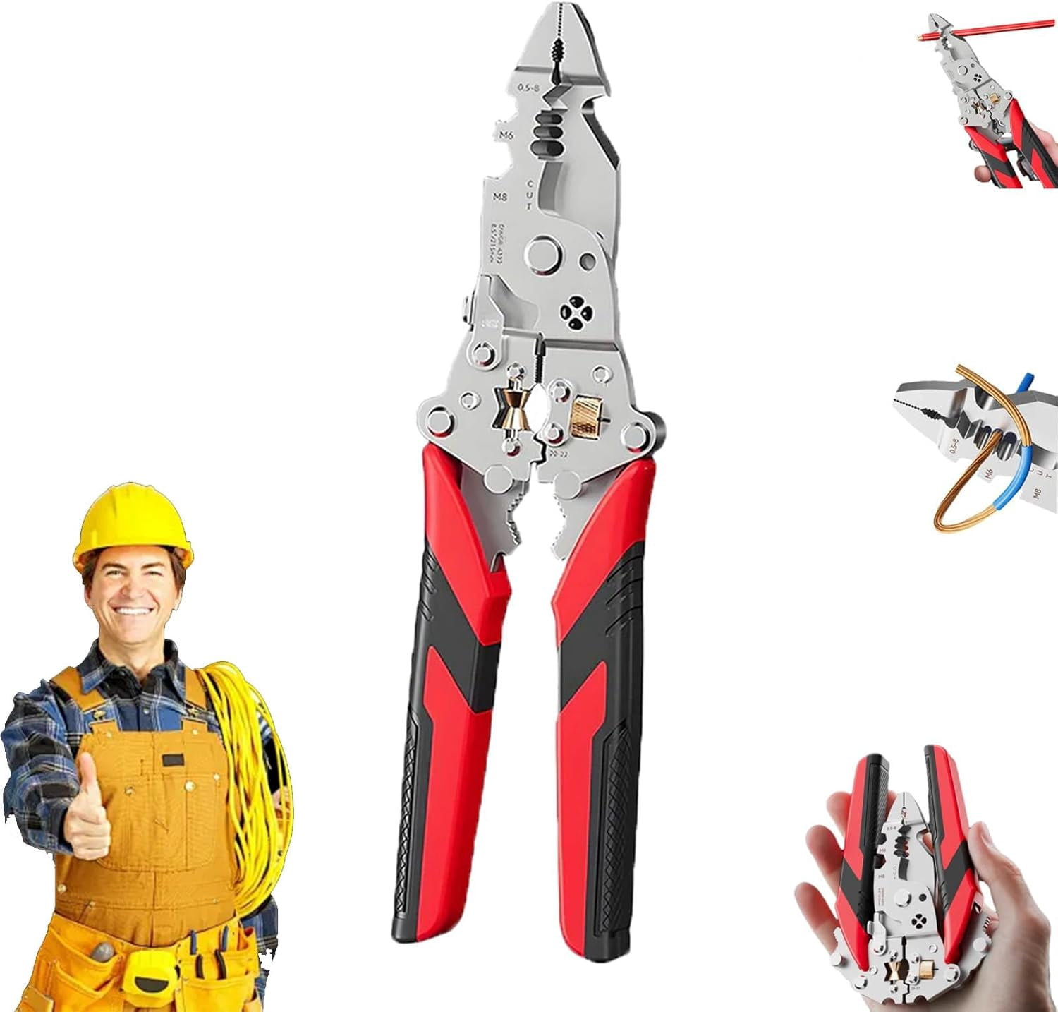 16-in-1 Folding Stainless Steel Wire Strippers, 16-in-1 Wire Stripper ...