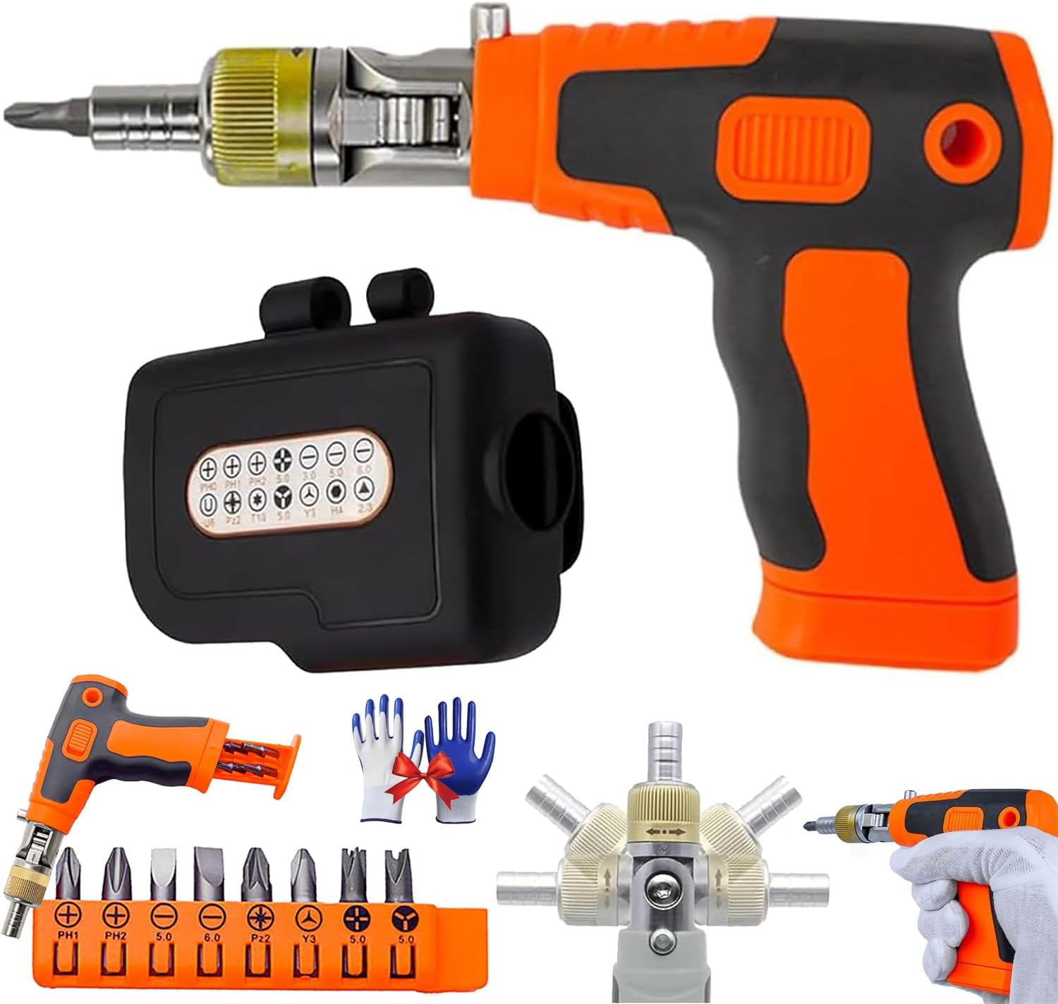 16-in-1 Multi Screwdriver Set, Multi Angles Electric Screwdriver Gun ...