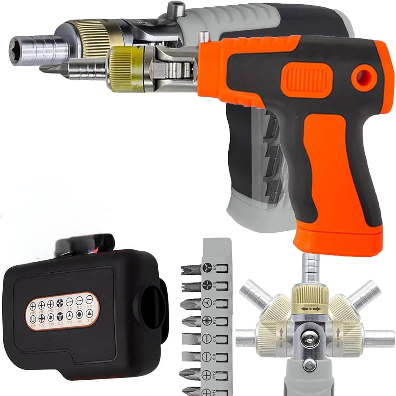 16-in-1 Multi Screwdriver Set, Multi Angles Electric Screwdriver Gun with Magnetic Bit, Ratchet ...