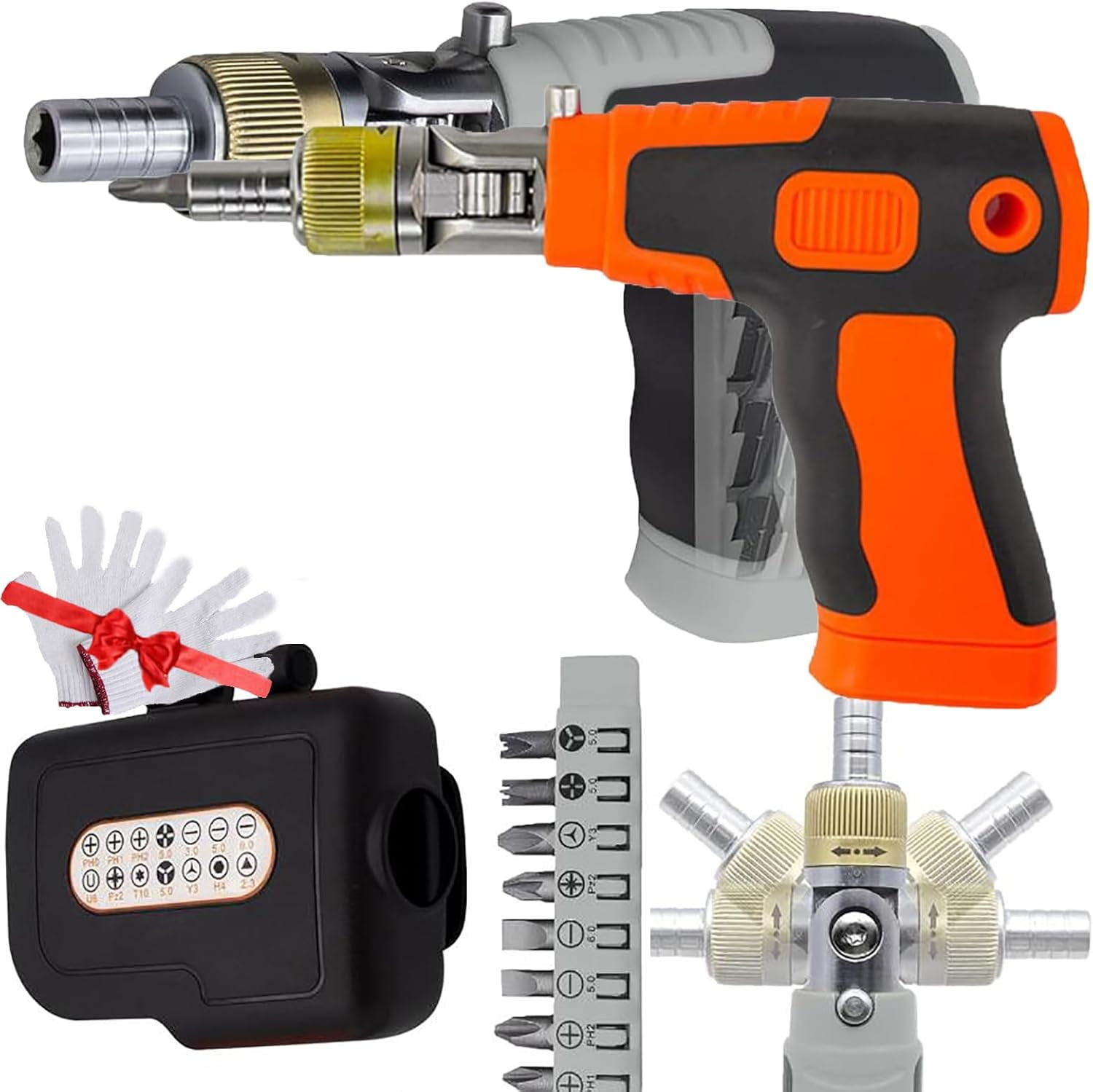 16-in-1 Multi Screwdriver Set, Multi Angles Electric Screwdriver Gun with Magnetic Bit, Ratchet ...