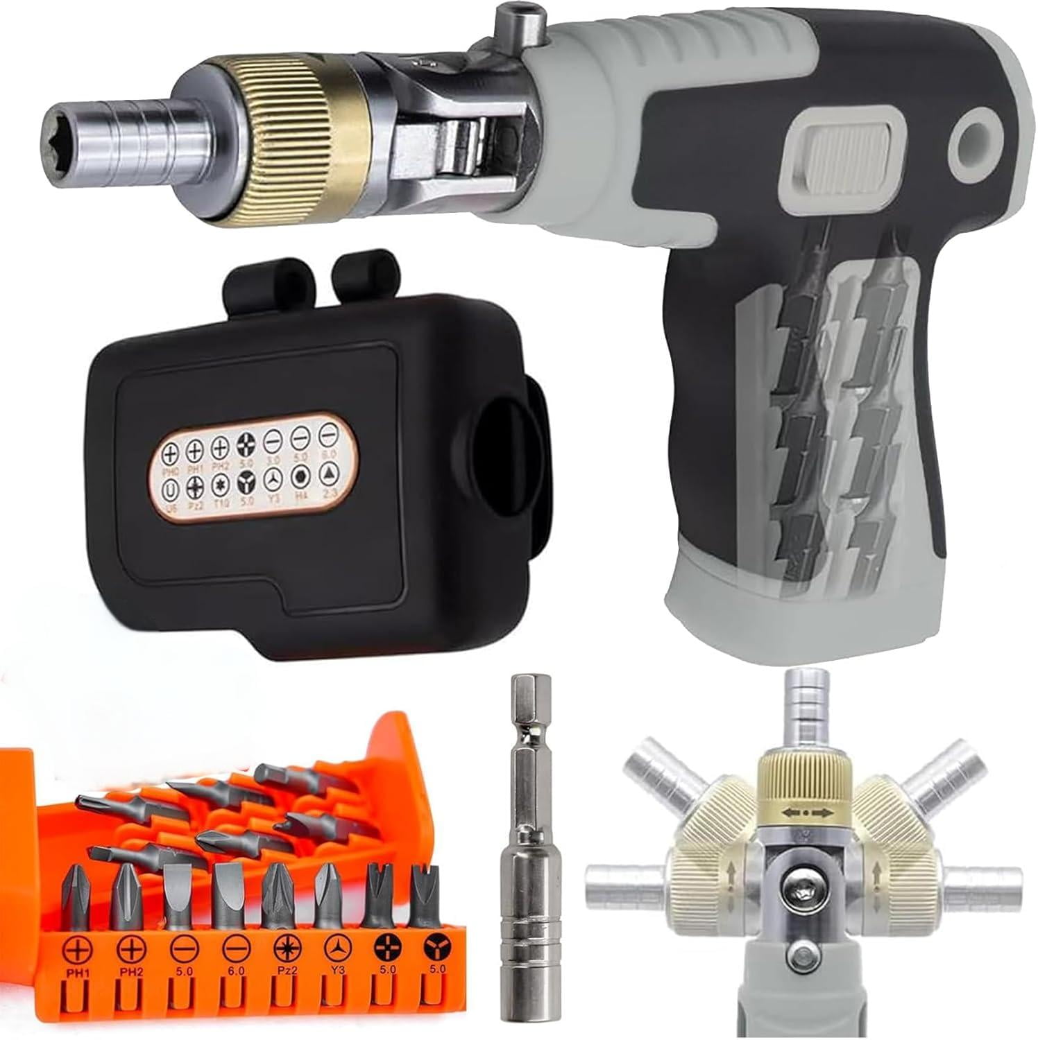 16-in-1 Multi Screwdriver Set, Multi Angles Electric Screwdriver Gun ...