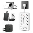 16-in-1 Power Strip with & Protection, Portable Flat Plug Power Strip ...