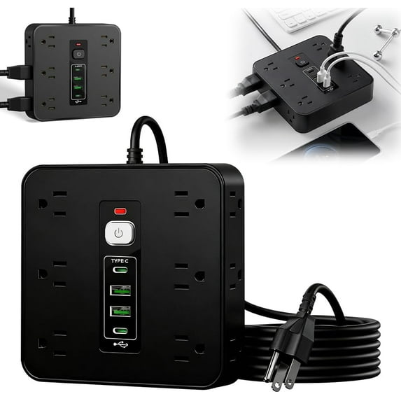 16-in-1 Power Strip with Switch & Surge Protection, 2026 New 16 in 1 ...