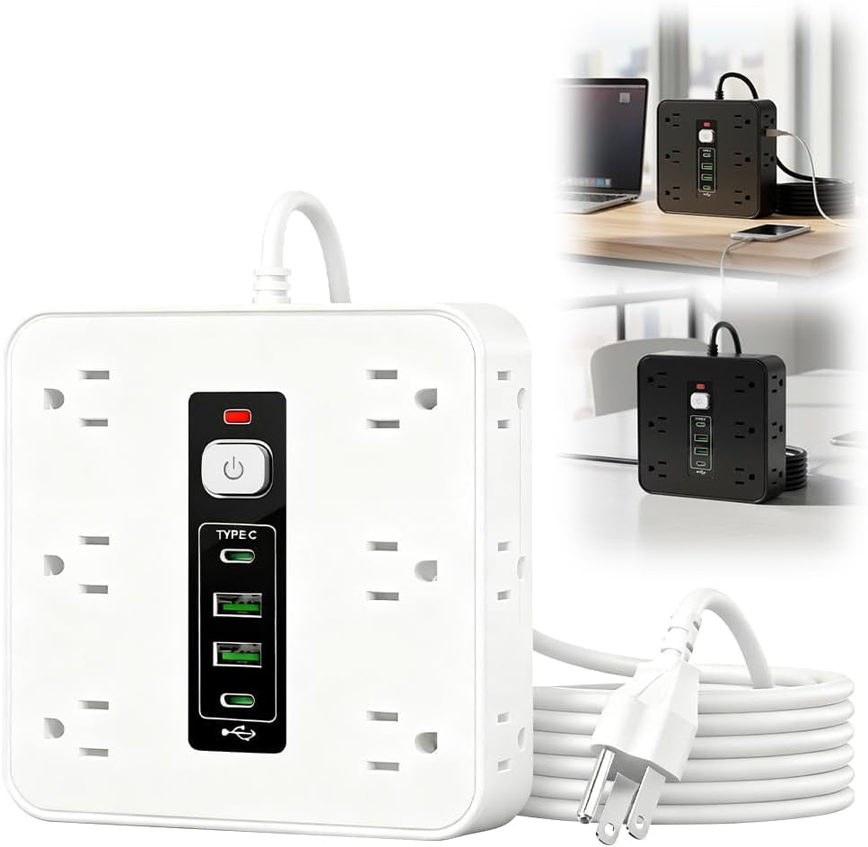 16-in-1 Power Strip with Switch & Surge Protection, ETL Listed ...