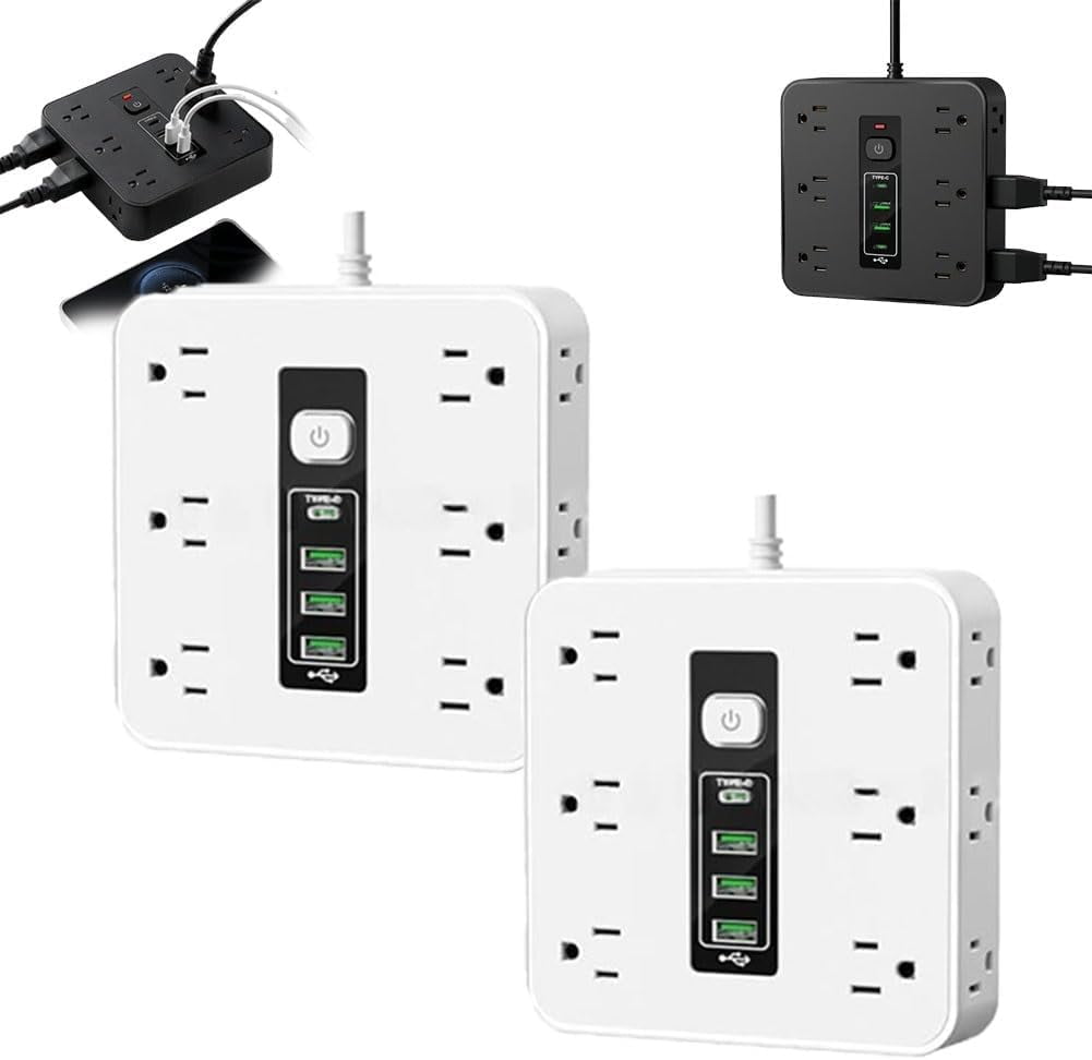 16-in-1 Power Strip with Switch & Surge Protection,ETL Listed Fireproof ...