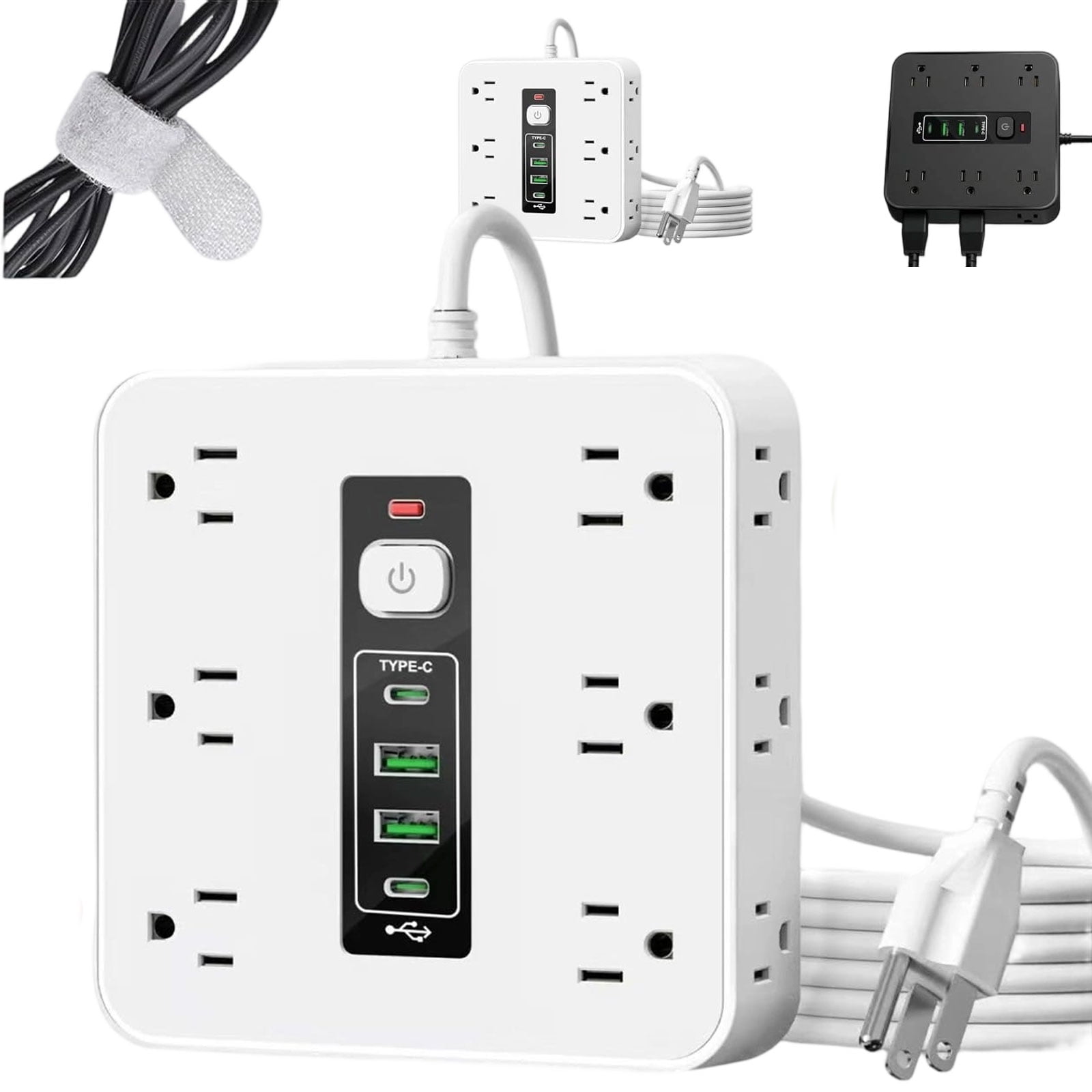 16-in-1 Power Strip with Switch & Surge Protection, Fireproof Power ...