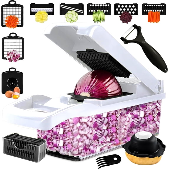 16-in-1 Vegetable Chopper and Slicer with 8 Blades – Veggie Cutter ...
