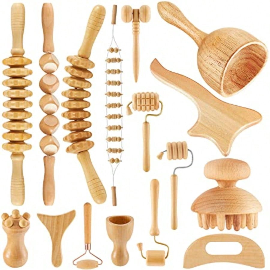 16-in-1 Wood Therapy Massage Tools Set Maderoterapia Kit Therapy Tools ...