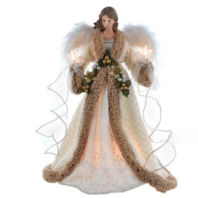 16 in. 10-Light Rustic Natural Angel Treetop with UL Certified ...