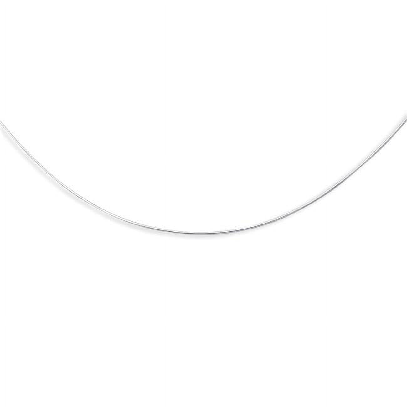 16 in. 14K White Gold Round Omega Chain with Pear Shaped Lobster ...