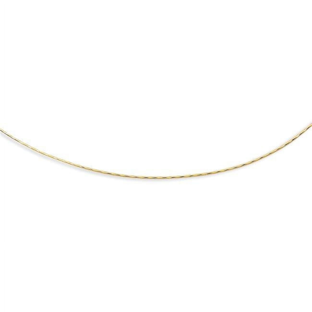 16 in. 14K Yellow Gold Diamond Cut Round Omega Chain with Pear Shaped ...
