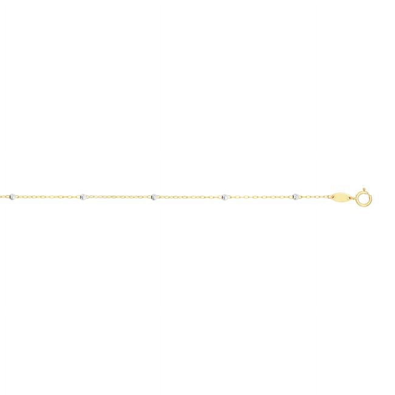 16 in. 14K Yellow Gold Saturn Chain with Spring Ring Clasp - Walmart.com