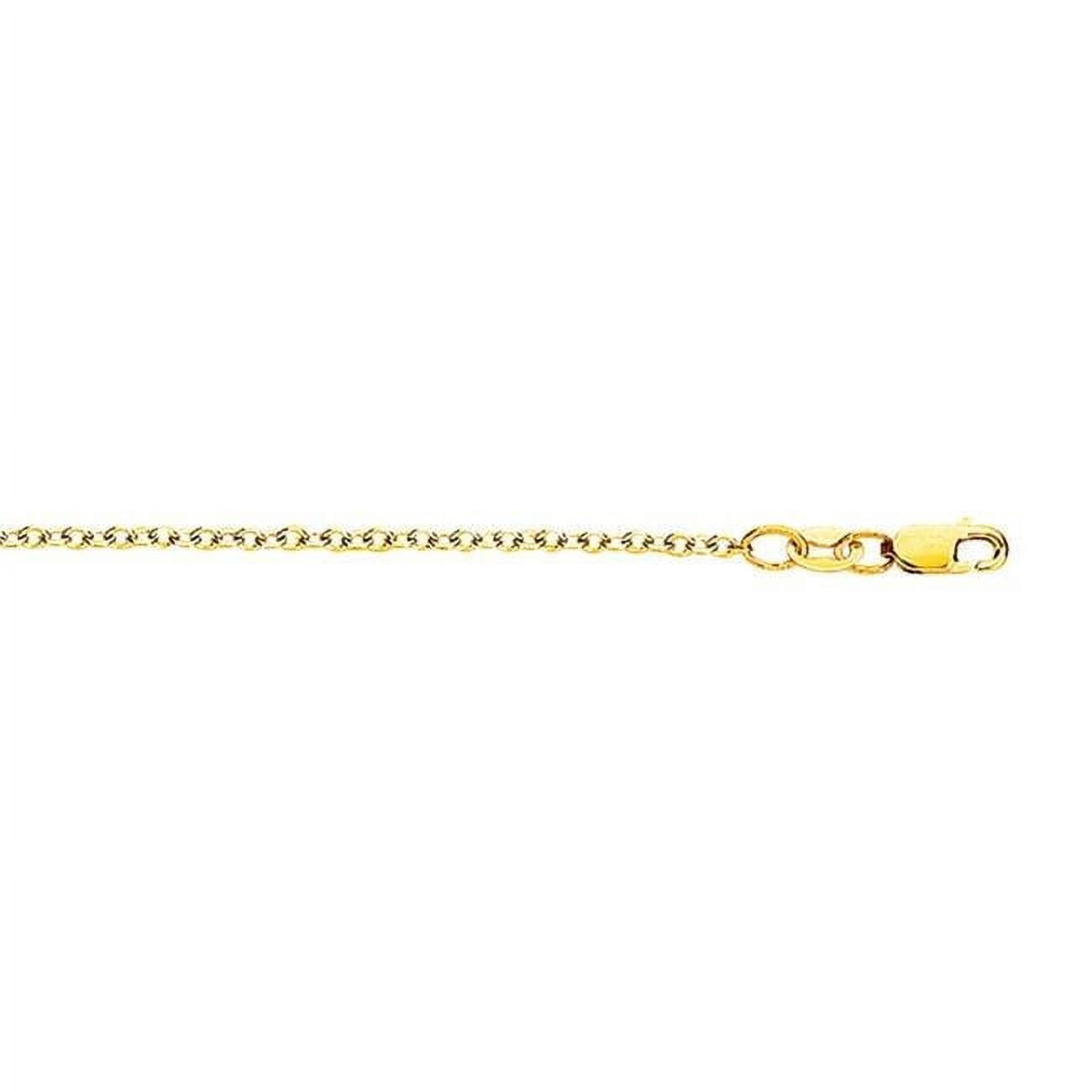 16 in. 18K Yellow Gold Oval Cable Chain with Pear Shaped Lobster Clasp ...