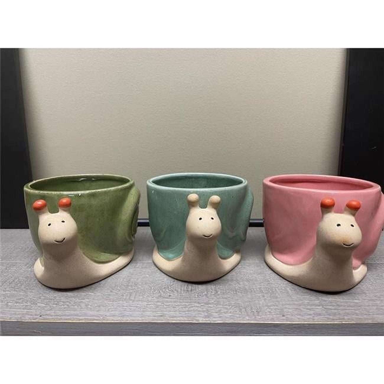 16 in. Assorted Color Ceramic Snail Planter, Pack of 3 - Walmart.com