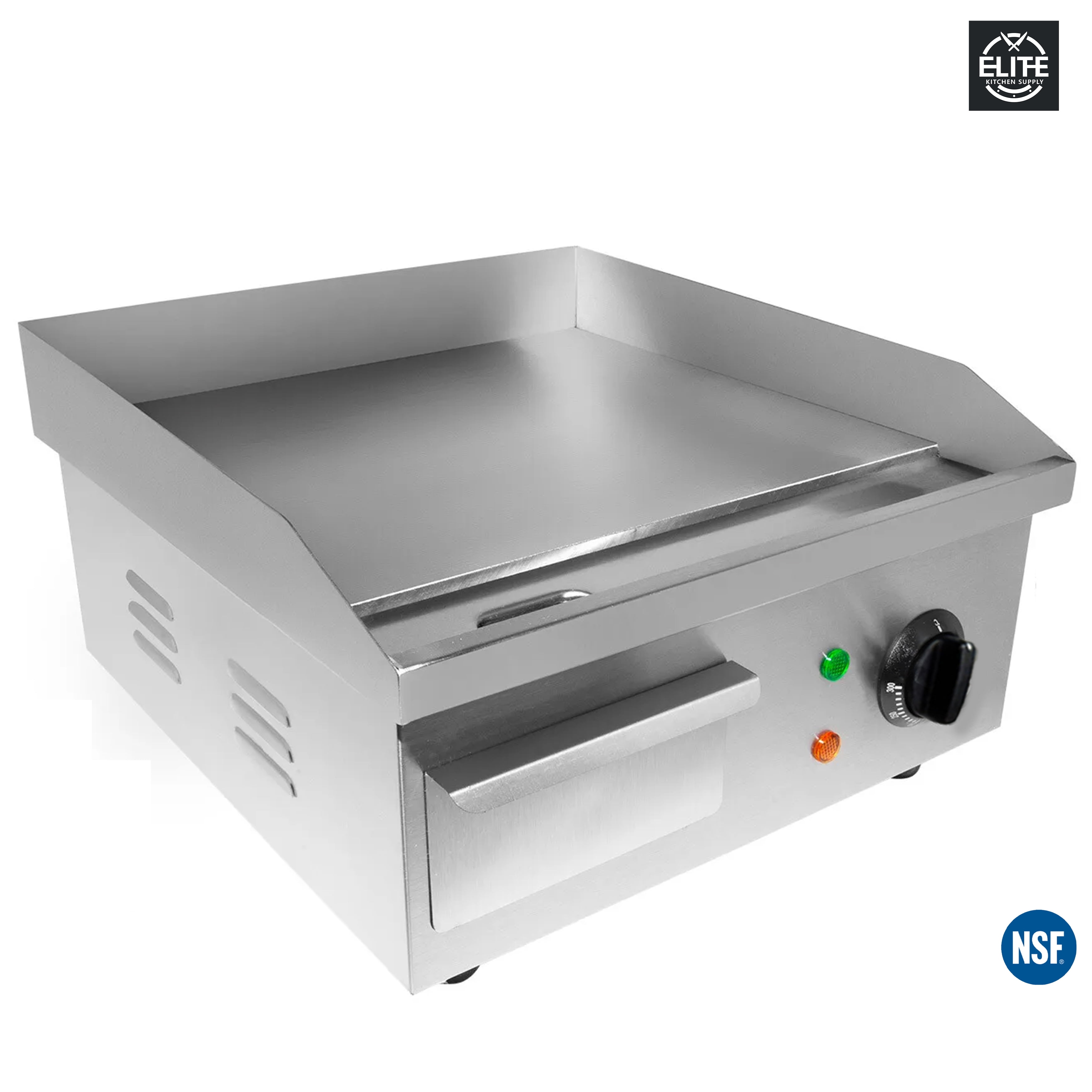 16 in. Countertop Electric Griddle Flat Top Grill Stainless Steel NSF ...