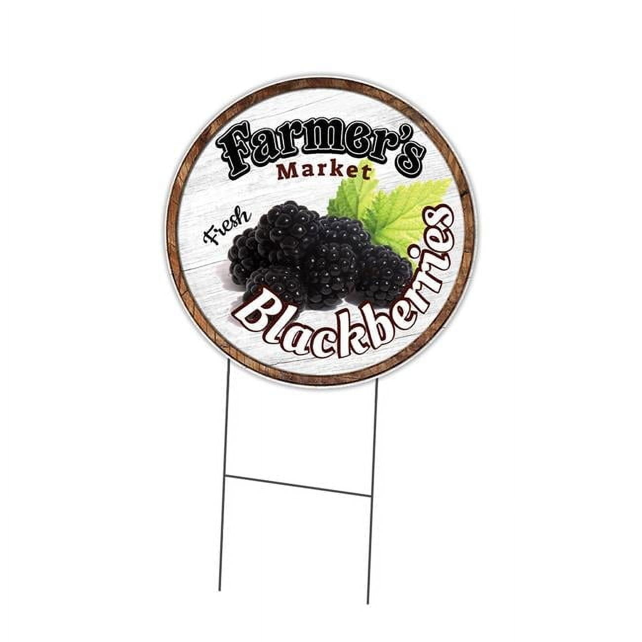 16 in. Double Sided Corrugated Circular Plastic Sign - Farmers Market ...