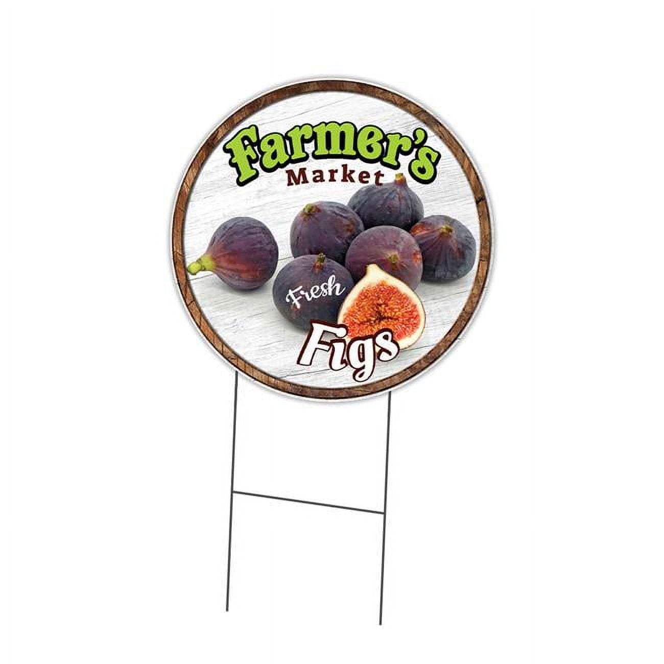 16 in. Double Sided Corrugated Circular Plastic Sign - Farmers Market ...