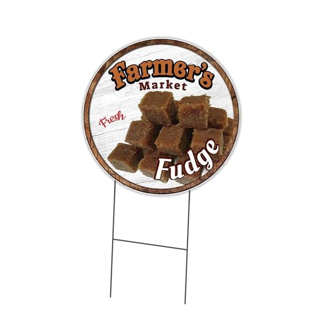 16 in. Double Sided Corrugated Circular Plastic Sign - Farmers Market ...