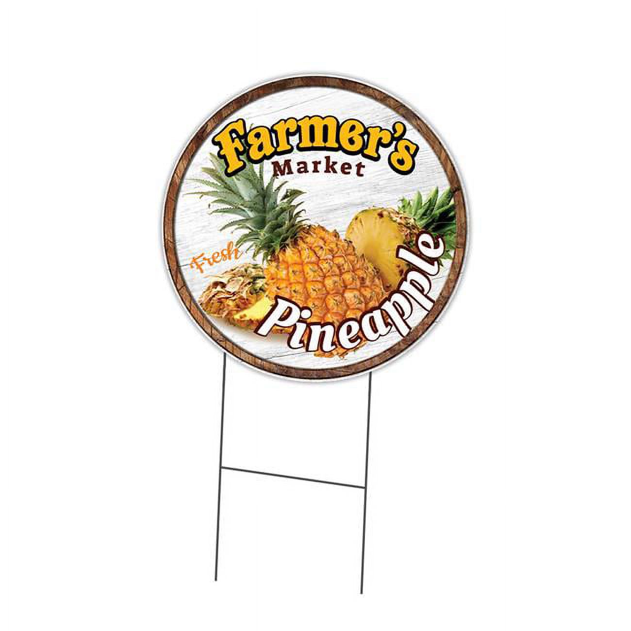 16 in. Double Sided Corrugated Circular Plastic Sign - Farmers Market ...