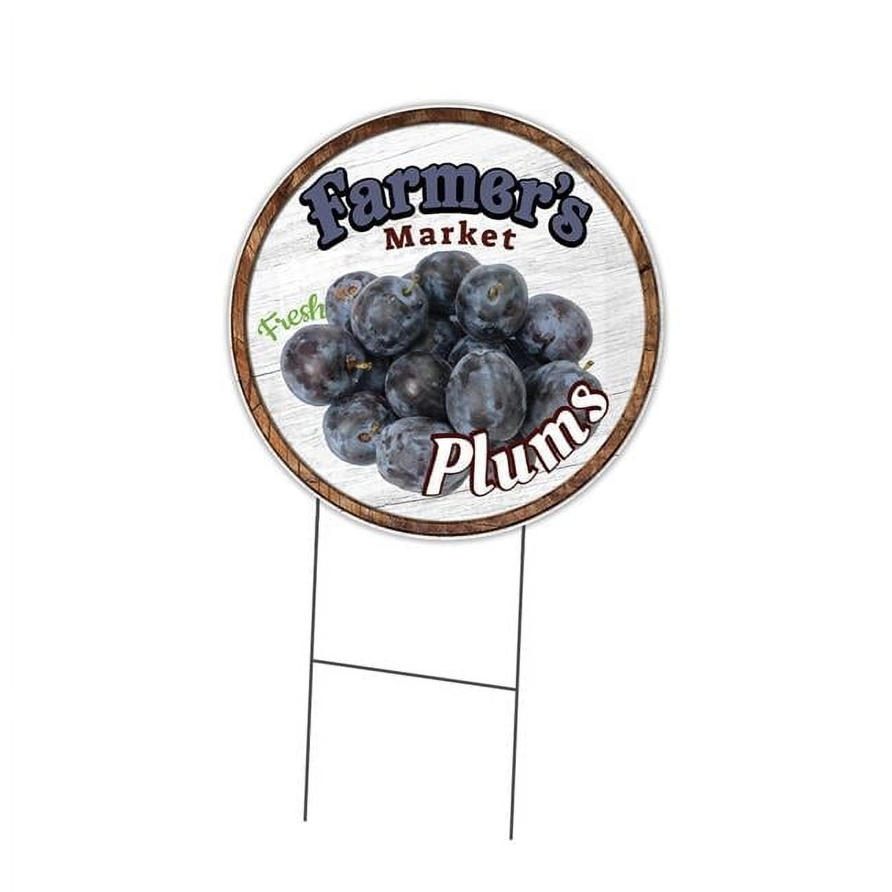 16 in. Double Sided Corrugated Circular Plastic Sign - Farmers Market ...