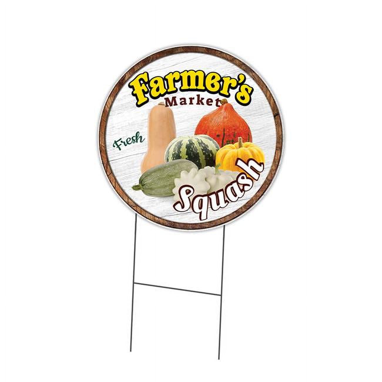 16 in. Double Sided Corrugated Circular Plastic Sign - Farmers Market ...