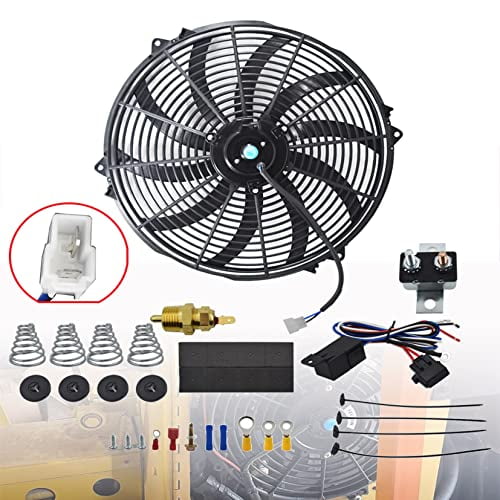 16 in Electric Radiator Cooling Fan Assembly Kit 10 S Blades Reversible ...