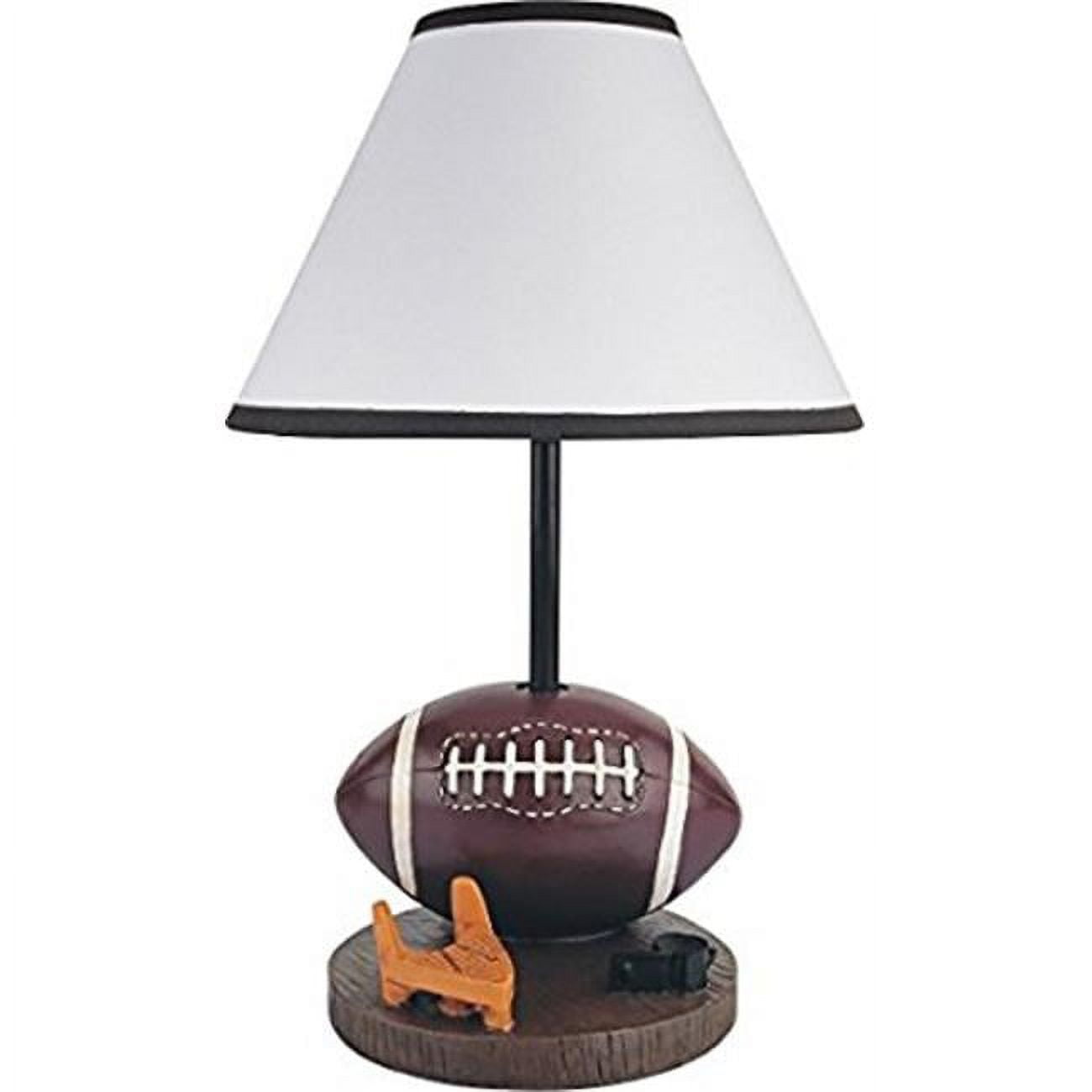 16 in. Football Table Lamp for Kids Bedroom, Modern Design, Purple Base ...