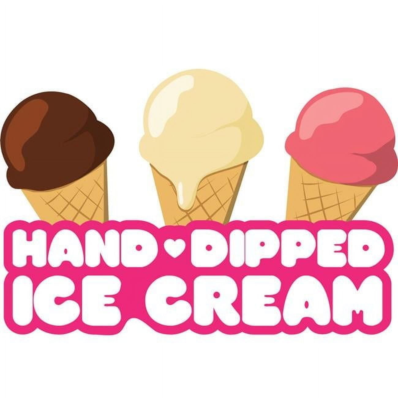 16 in. Hand Dipped Ice Cream Concession Decal Sign - Cart Trailer Stand ...