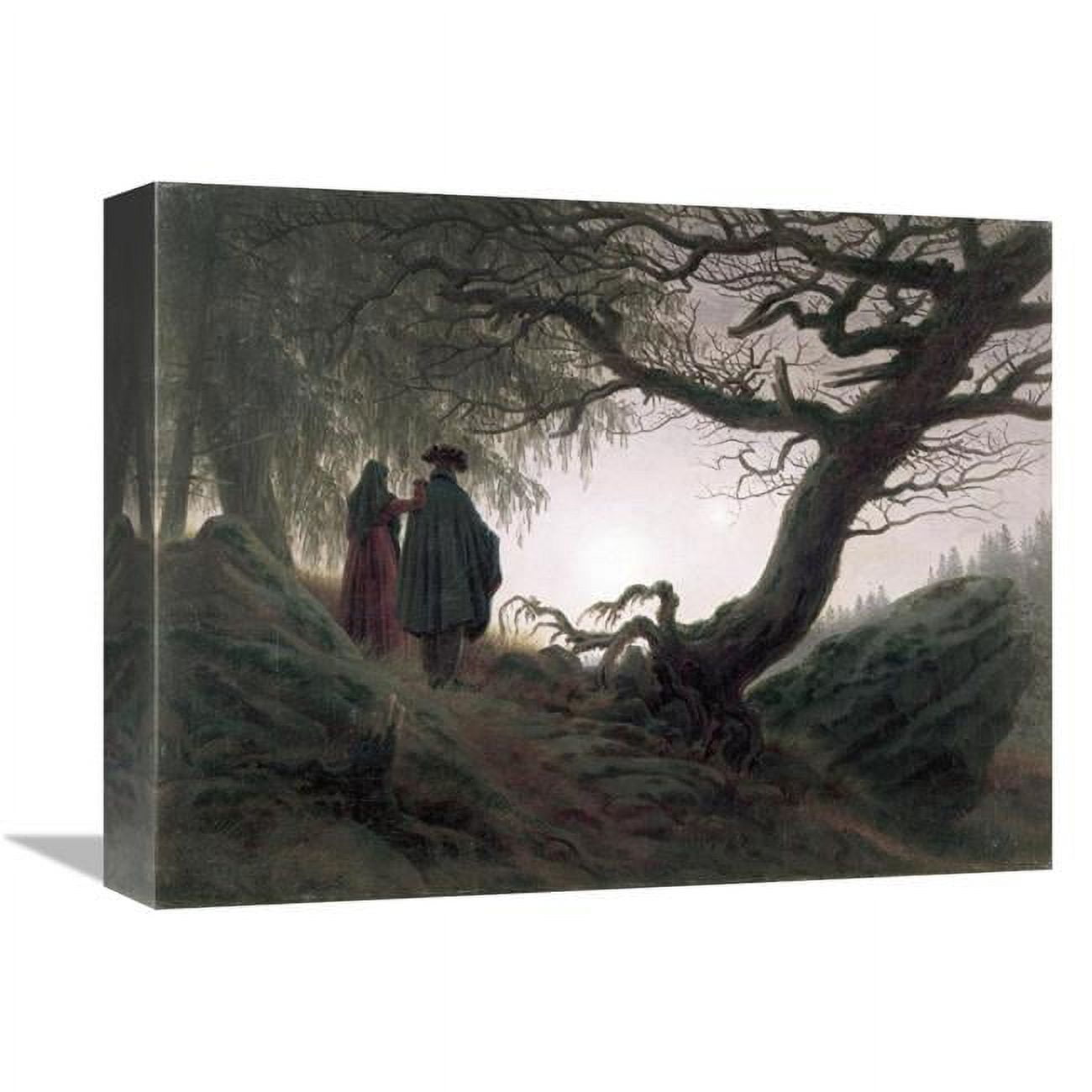 16 in. Man & Woman Contemplating The Moon Art Print - Caspar David ...