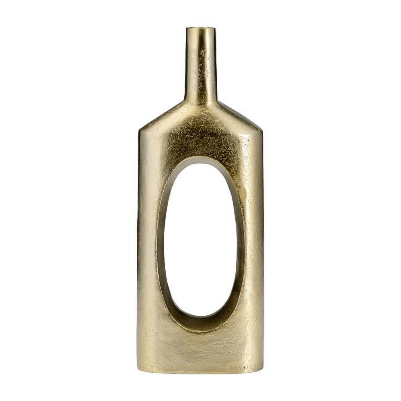 16 in. Metal Tall Modern Open Cut Out Vase, Gold - Walmart.com