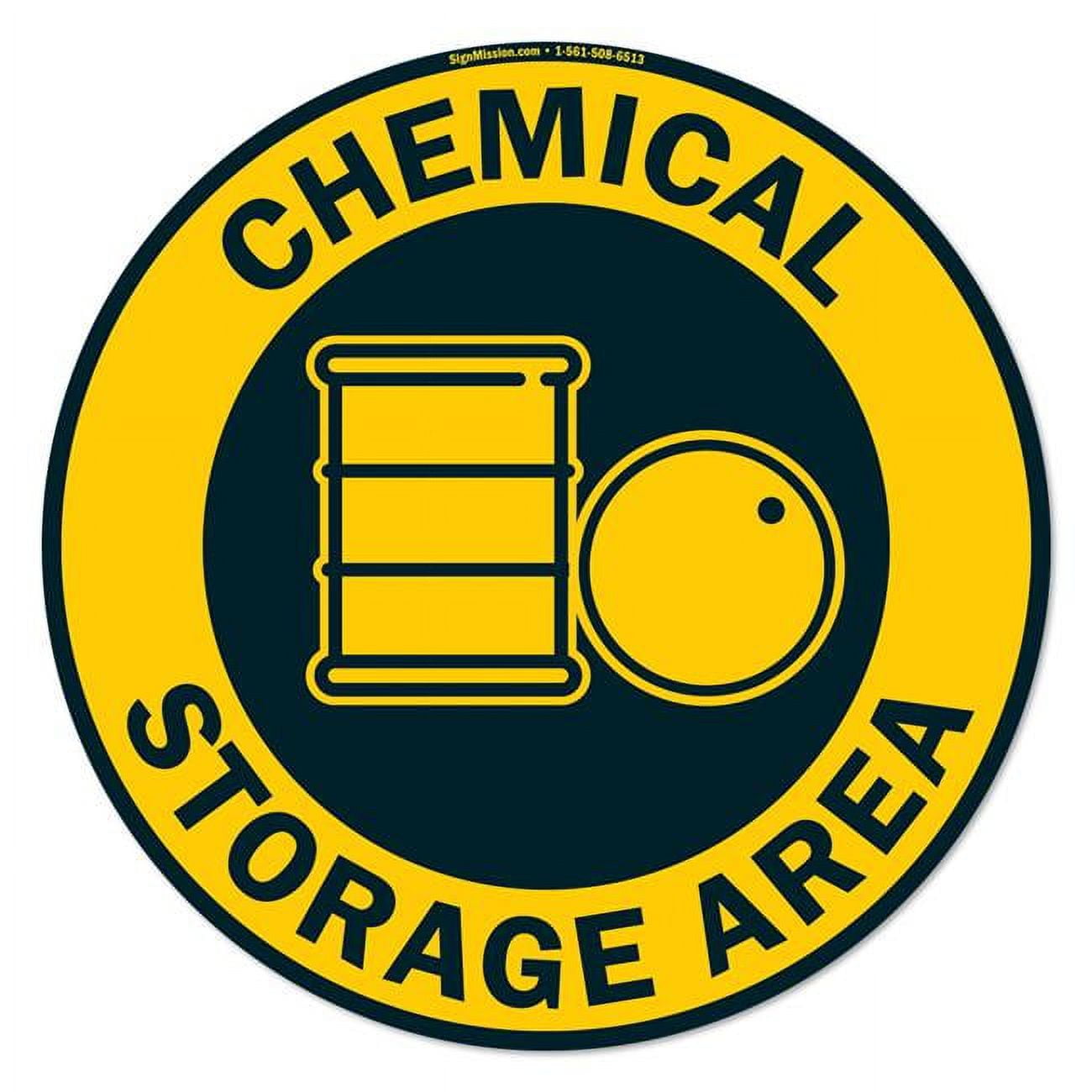 16 in. Non-Slip Floor Marker Circle Vinyl Decal - Chemical Storage Area ...