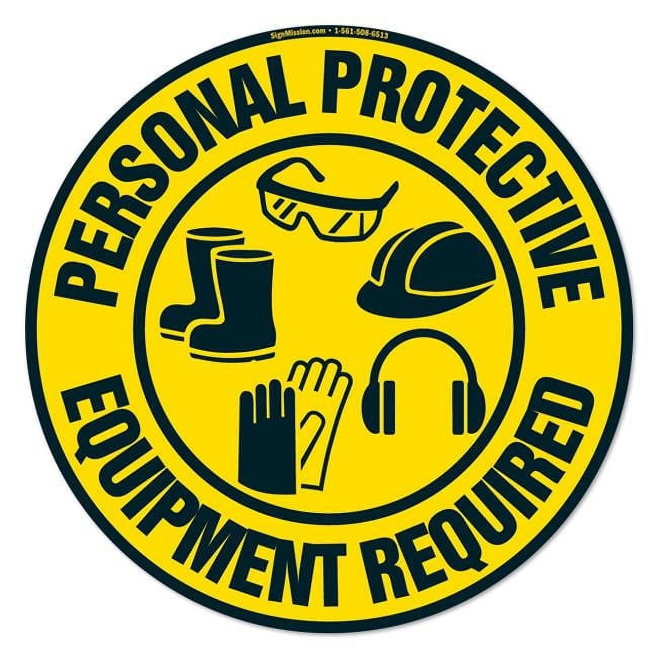 16 in. Non-Slip Floor Marker Circle Vinyl Decal - Personal Protective ...