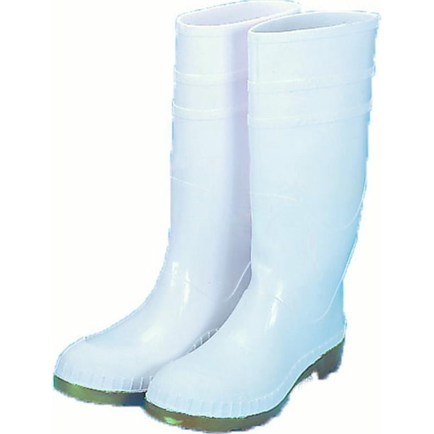 16 in. PVC Work Boot Over The Sock, White Plain Toe, Size 8 2pk ...