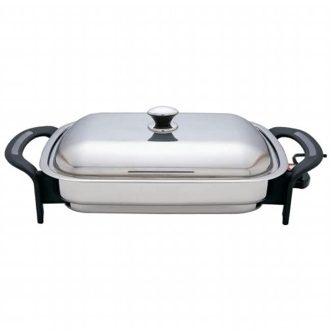 Large 16 in. Rectangle Electric Skillet with Non-Stick Cooking Surface ...
