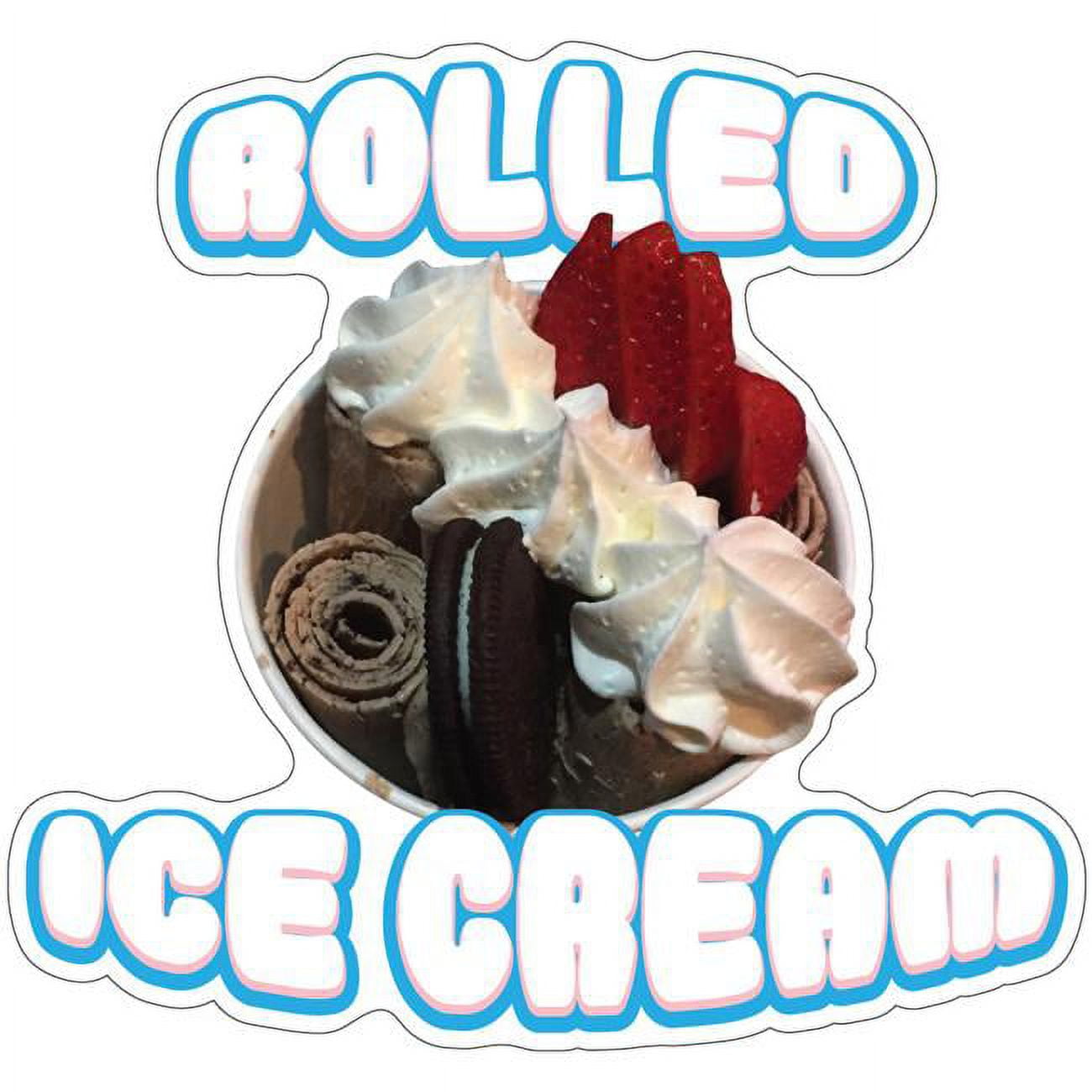 16 in. Rolled Ice Cream Decal Concession Stand Food Truck Sticker ...