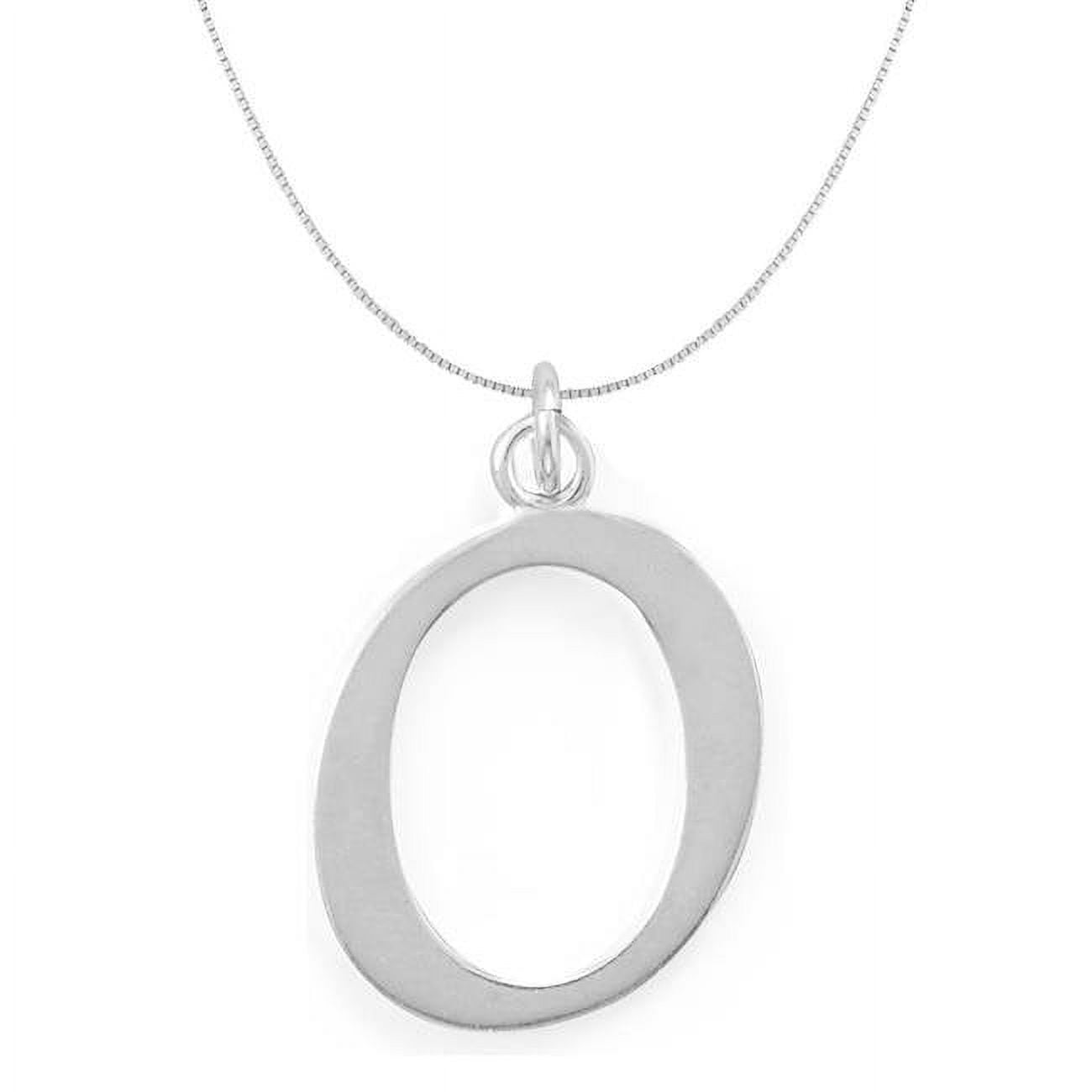 16 in. Sterling Silver Initial Letter O Pendant with 0.70 mm Thin Box ...
