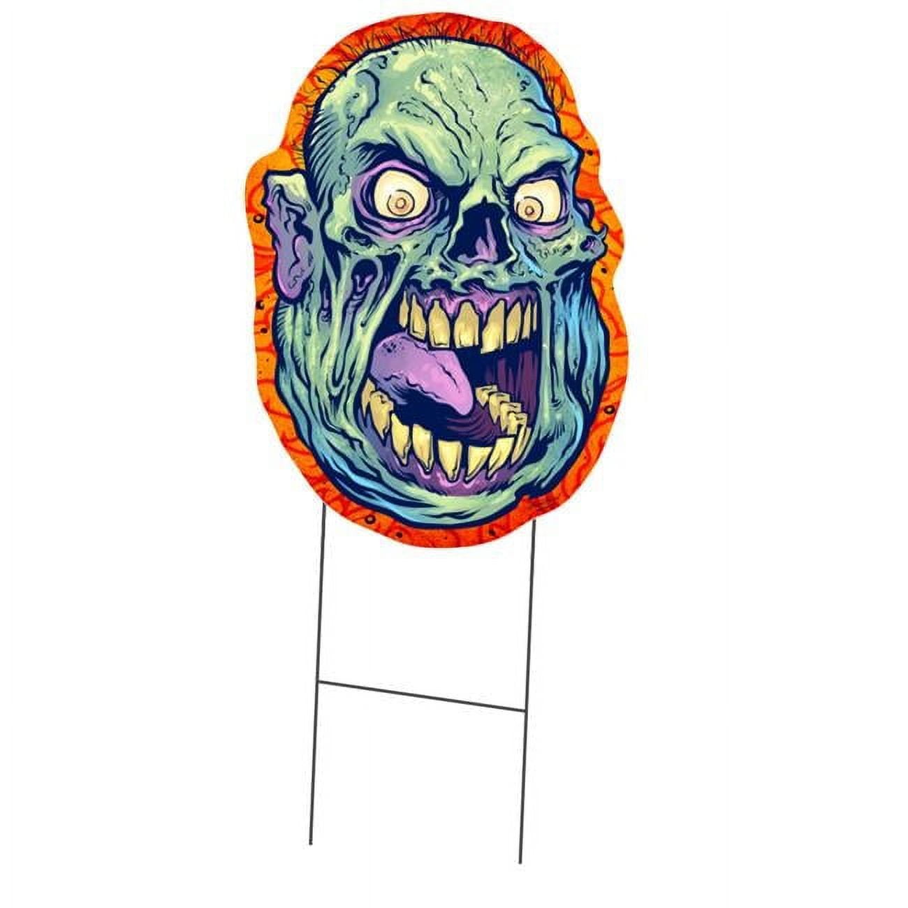 16 in. Tall Double Sided Yard Sign with Stake - Zombie Monster ...