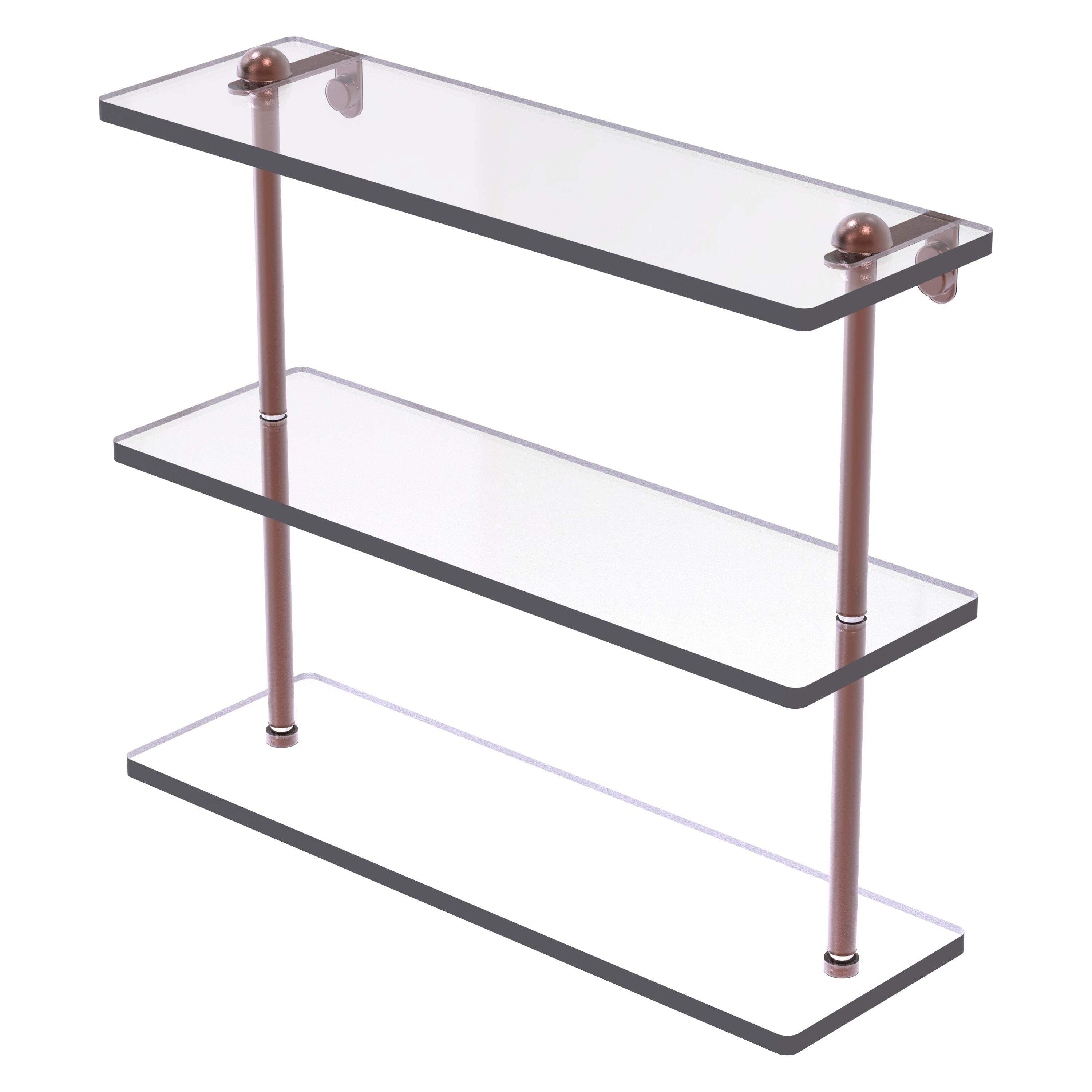16-in Triple Tiered Glass Shelf in Antique Copper - Walmart.com