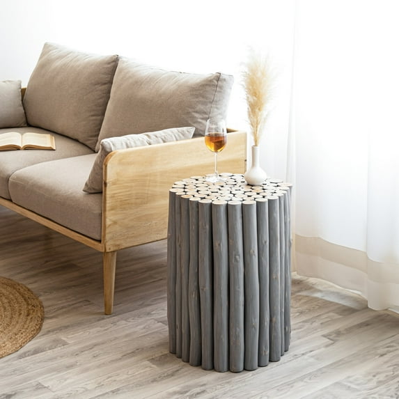 16 in Wide Gray Wood - Open Storage - Living Room - Add Sophistication ...