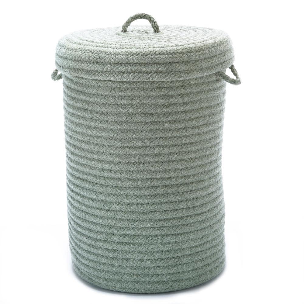 16 in. x 16 in. x 24 in. Moss Green Blended Wool Hamper - Walmart.com