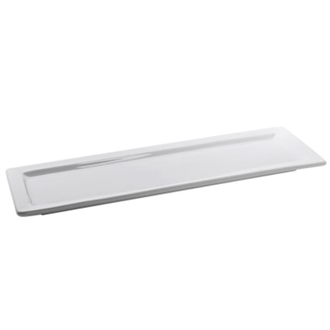 16 in. x 5.5 in. Rectangular Plate - Porcelain White - 1 Dozen ...