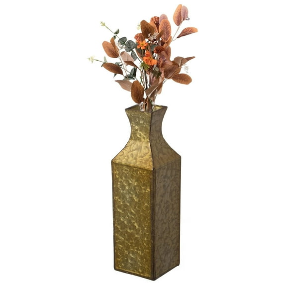 16 inch Antique Style Metal Bottle Shape Floor Vase for Entryway ...