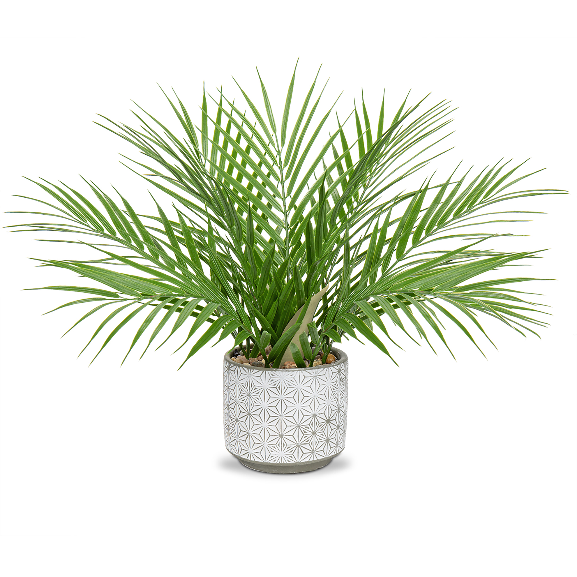 40" Potted Two Tone Green Artificial Tropical Mini Palm Tree - Walmart.com