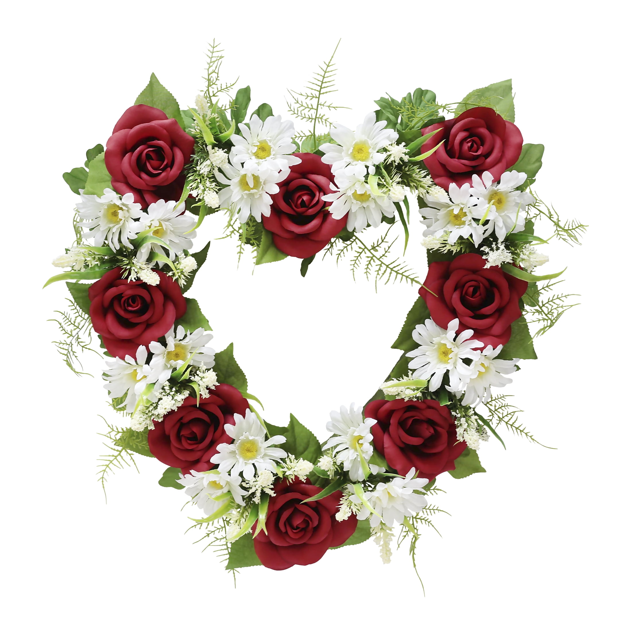 Mainstays 16 Red & White Rose & Daisy Cemetery Wreath - Walmart.com
