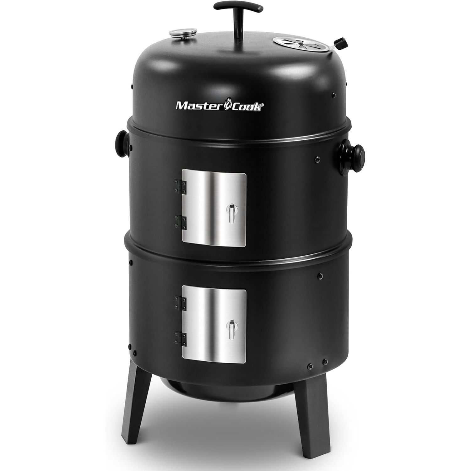 16 inch Charcoal Smoker, Vertical BBQ Grill, Heavy Duty 4 In 1 Fire Pit ...