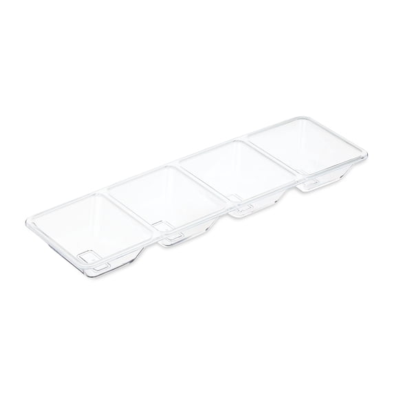 Way To Celebrate Clear Rectangular Compartment Tray, 16 inches, Plastic ...